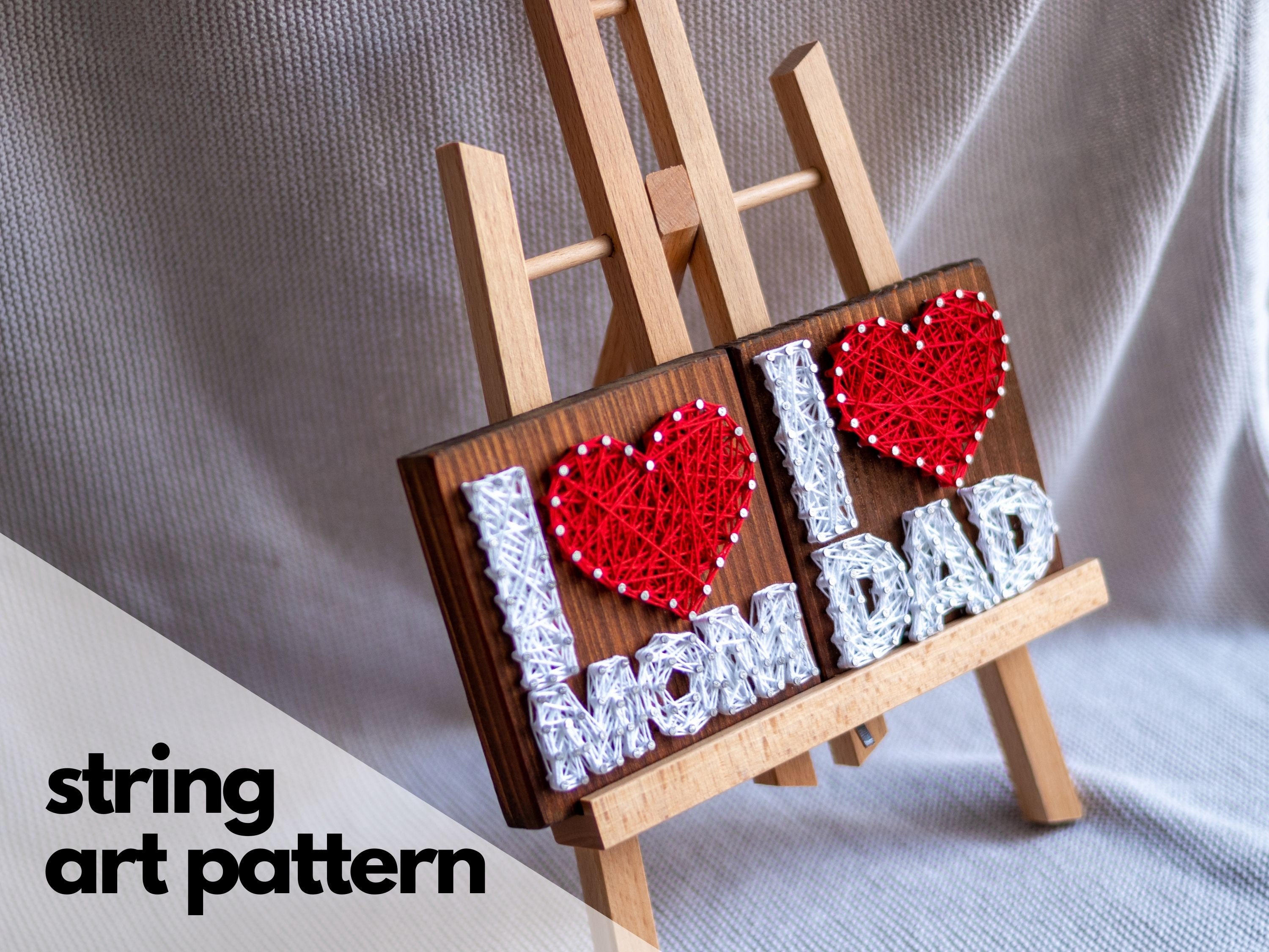 I Love Dad and I Love Mom String Art Patterns Printable | Etsy