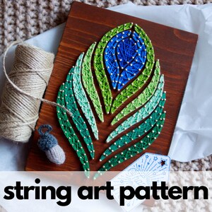 Peacock DIY String Art Pattern - String Art Template Printable - Colorful Spring String Art ...