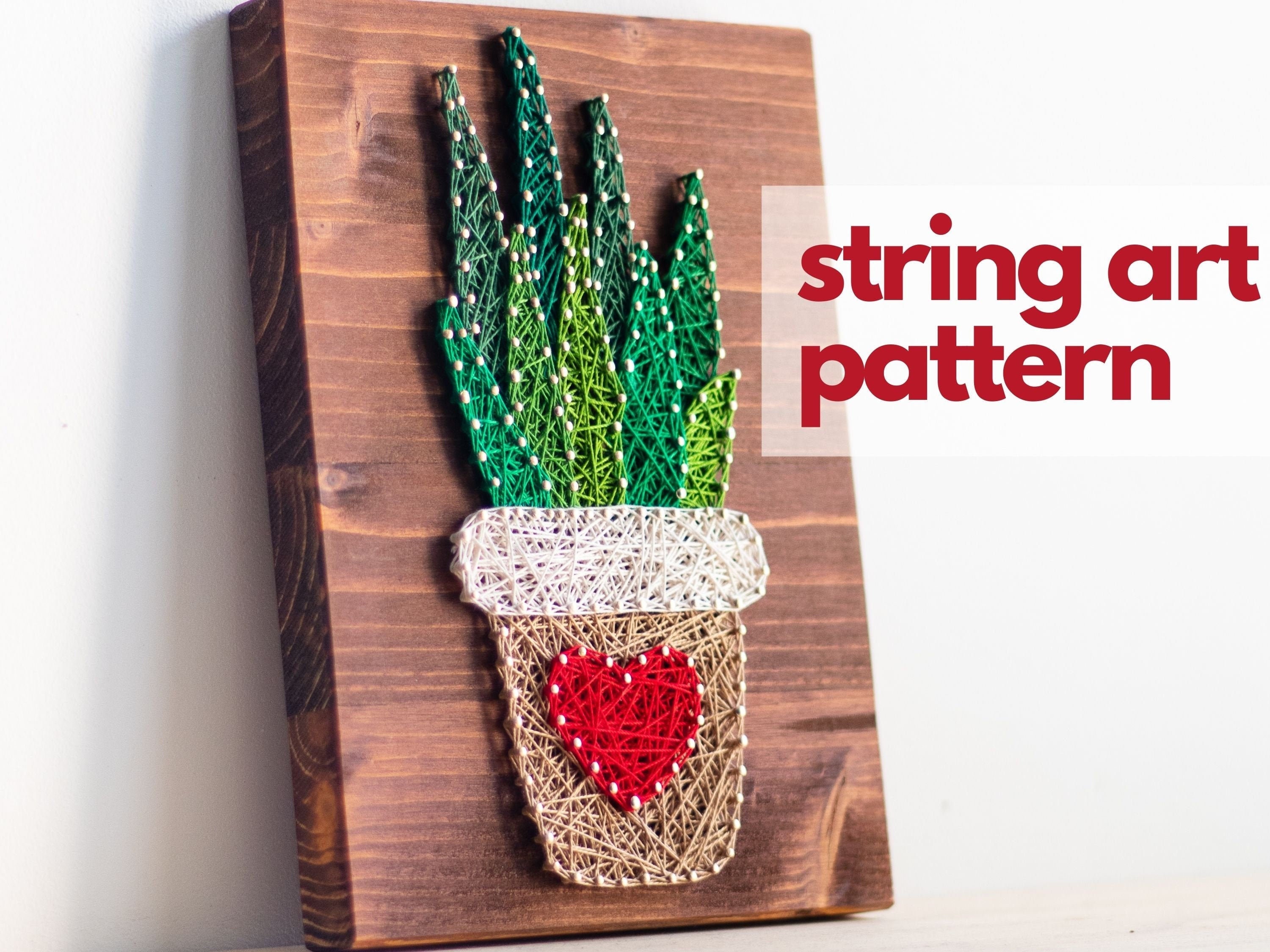 Succulent string art pattern with instructions and tips aloe | Etsy