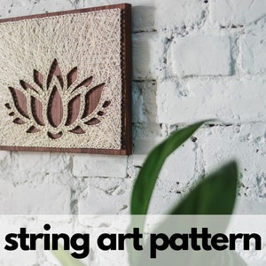 Lotus Flower Silhouette String Art Pattern Printable - Lotus String Art ...