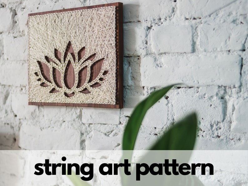 Lotus Flower Silhouette String Art Pattern Printable Lotus - Etsy