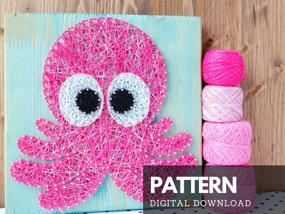 Small Octopus String Art Pattern Printable - Octopus DIY String Art ...
