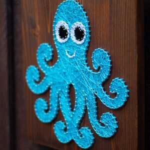 Octopus String Art Decor Smiling Octopus Nautical Wall - Etsy