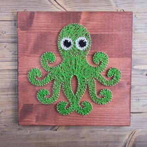 Octopus String Art Decor Smiling Octopus Nautical Wall - Etsy