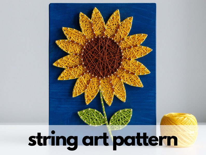 Sunflower DIY String Art Pattern String Art Template - Etsy