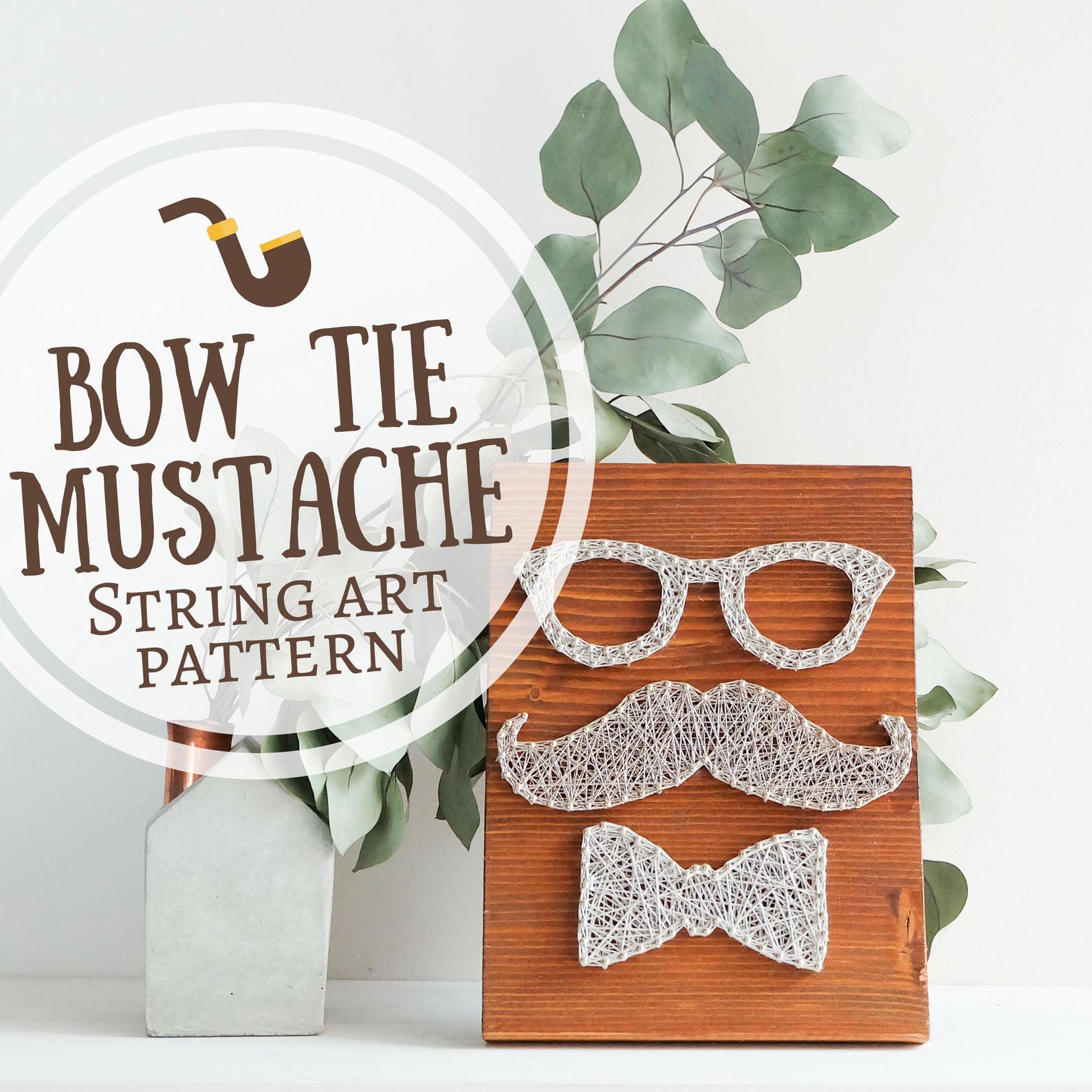 String art pattern printable Glasses mustache and bow-tie | Etsy