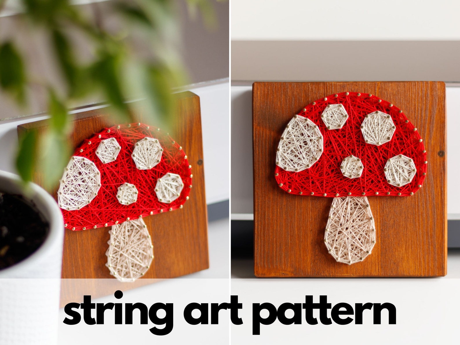 Mushroom String Art Pattern Forest Mushroom String Art - Etsy