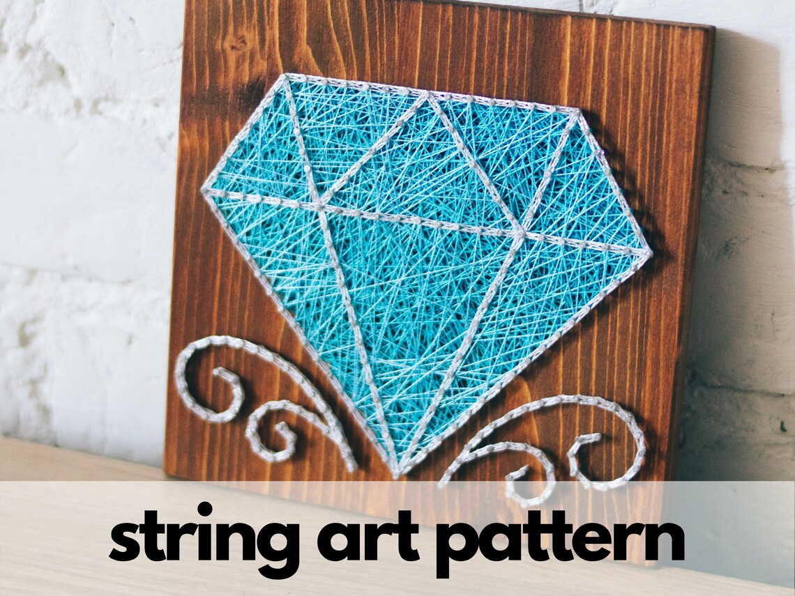 String art pattern printable Diamond gem string art pattern | Etsy