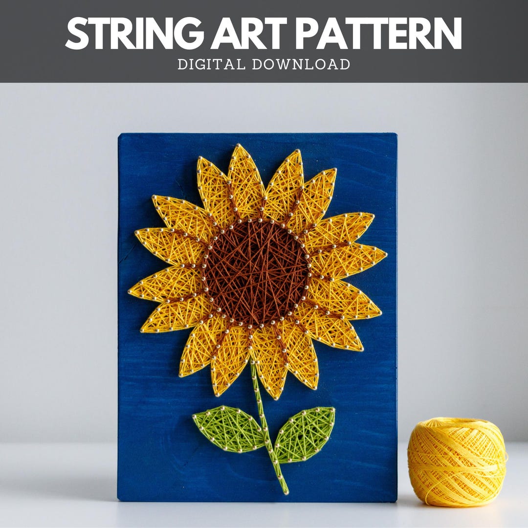 Sunflower DIY String Art Pattern - String Art Template Printable ...