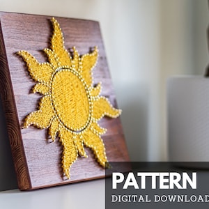 Sun String Art Pattern With Instructions and Tips, Celestial Sun ...