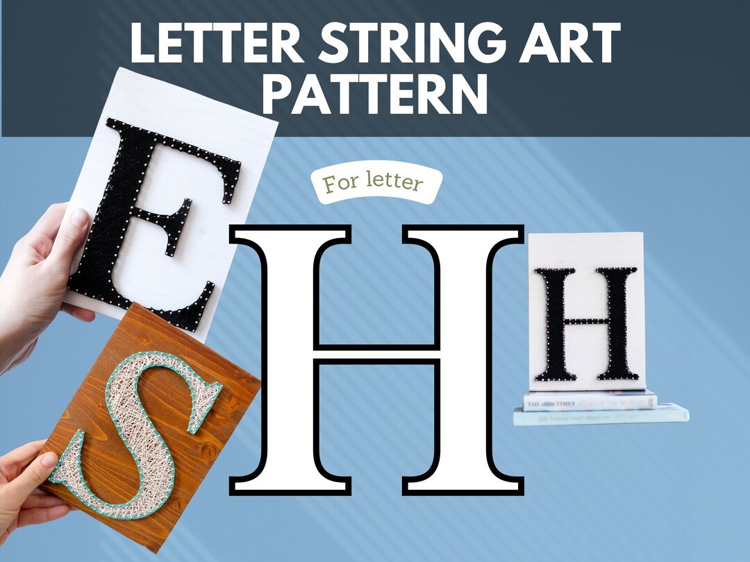 String Art Letter H Pattern: DIY Template Tutorial (PDF) - Etsy