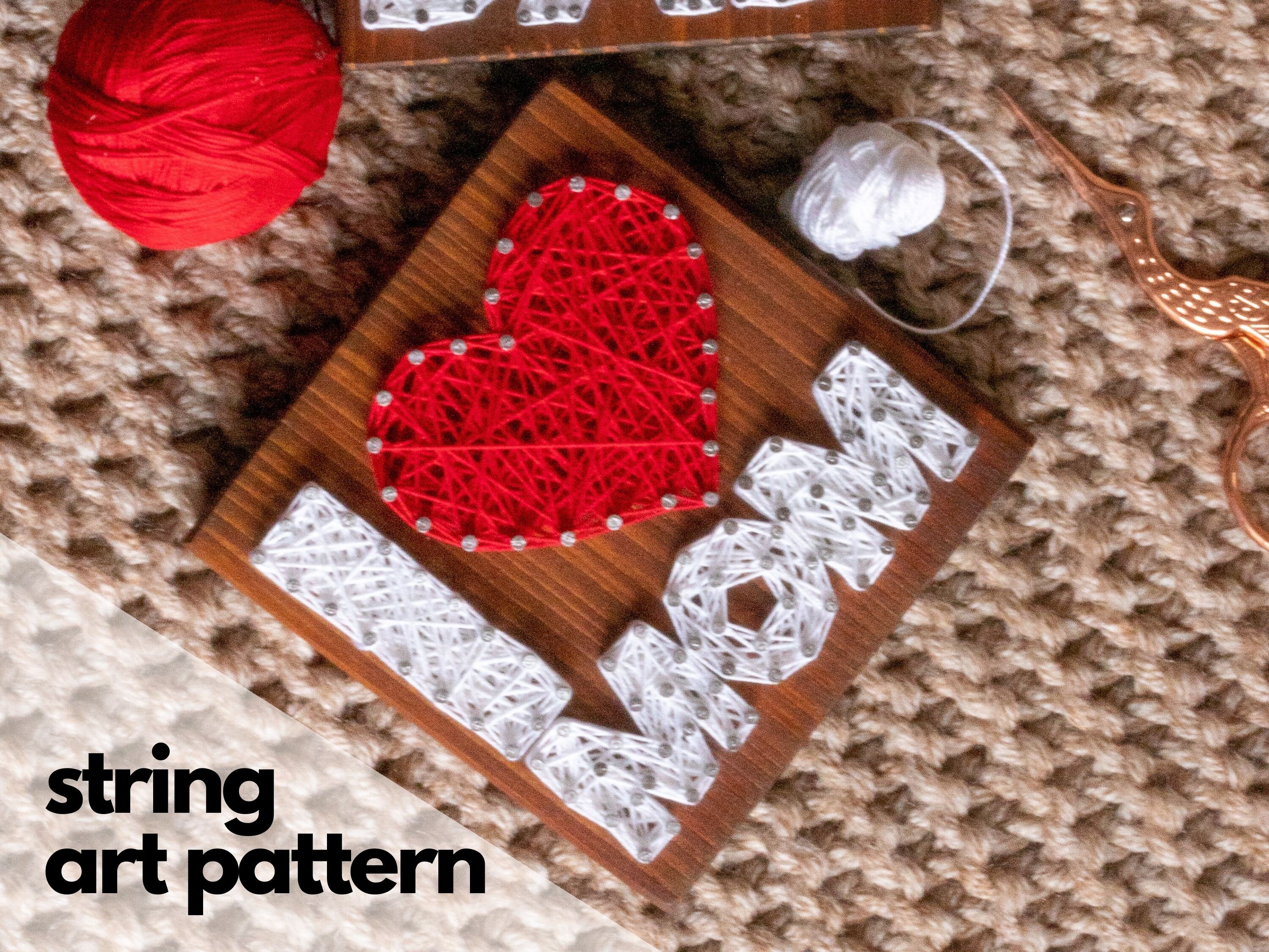 I Love Dad and I Love Mom String Art Patterns Printable, String Art for ...