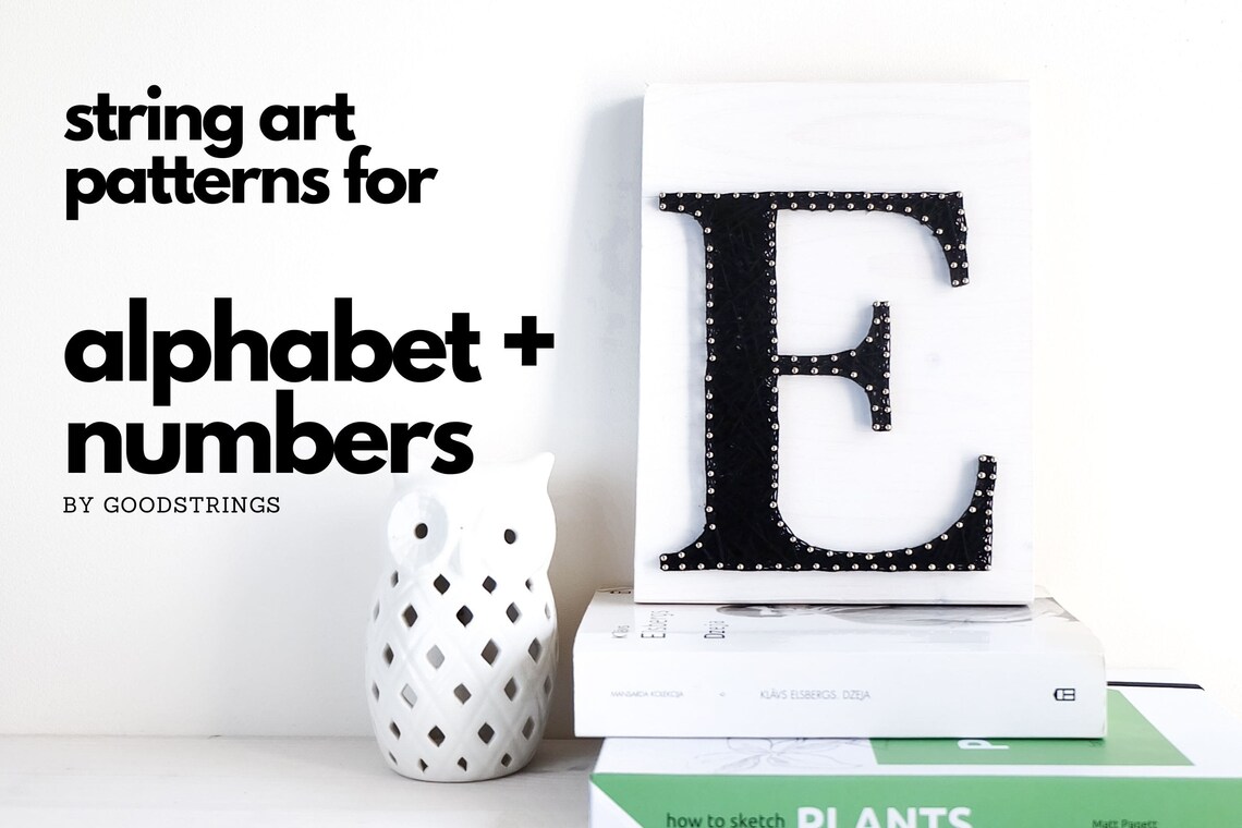 String Art Pattern Printable DIY Full Alphabet and Numbers - Etsy
