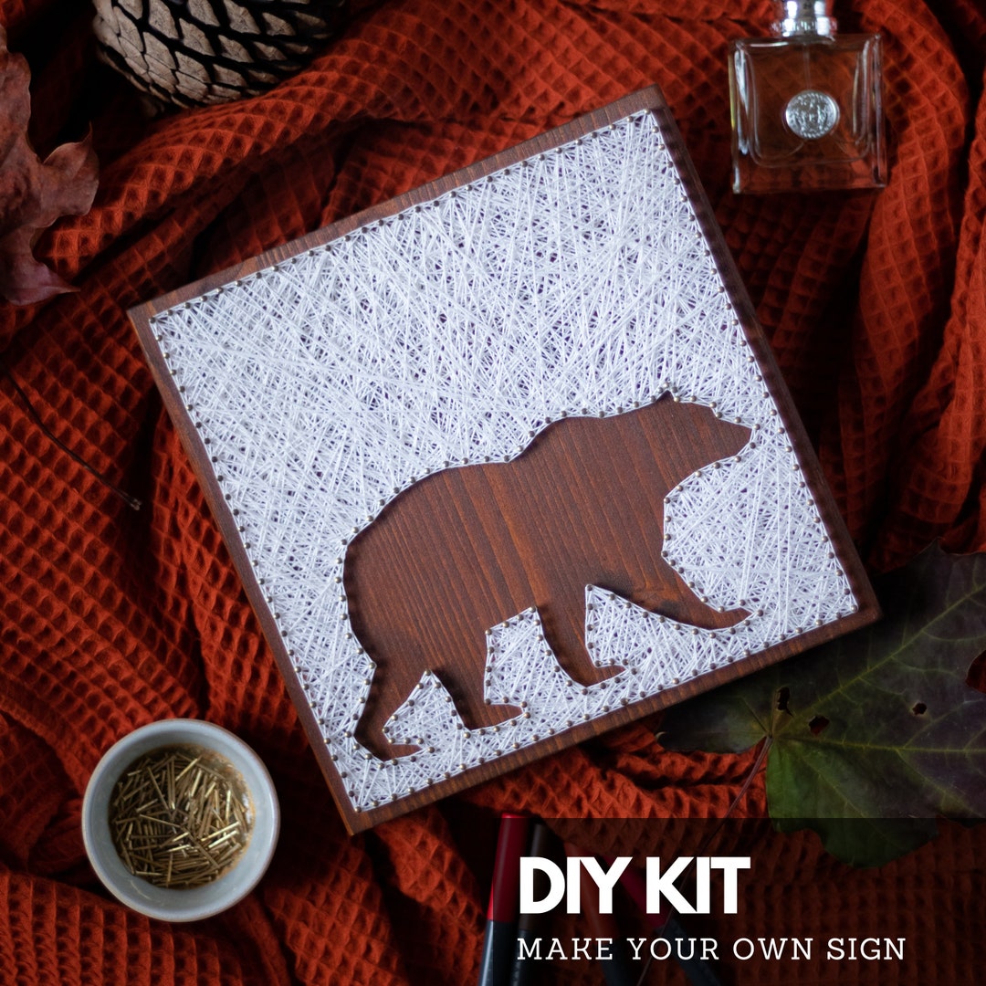 Bear String Art Do It Yourself Craft Kit - Etsy