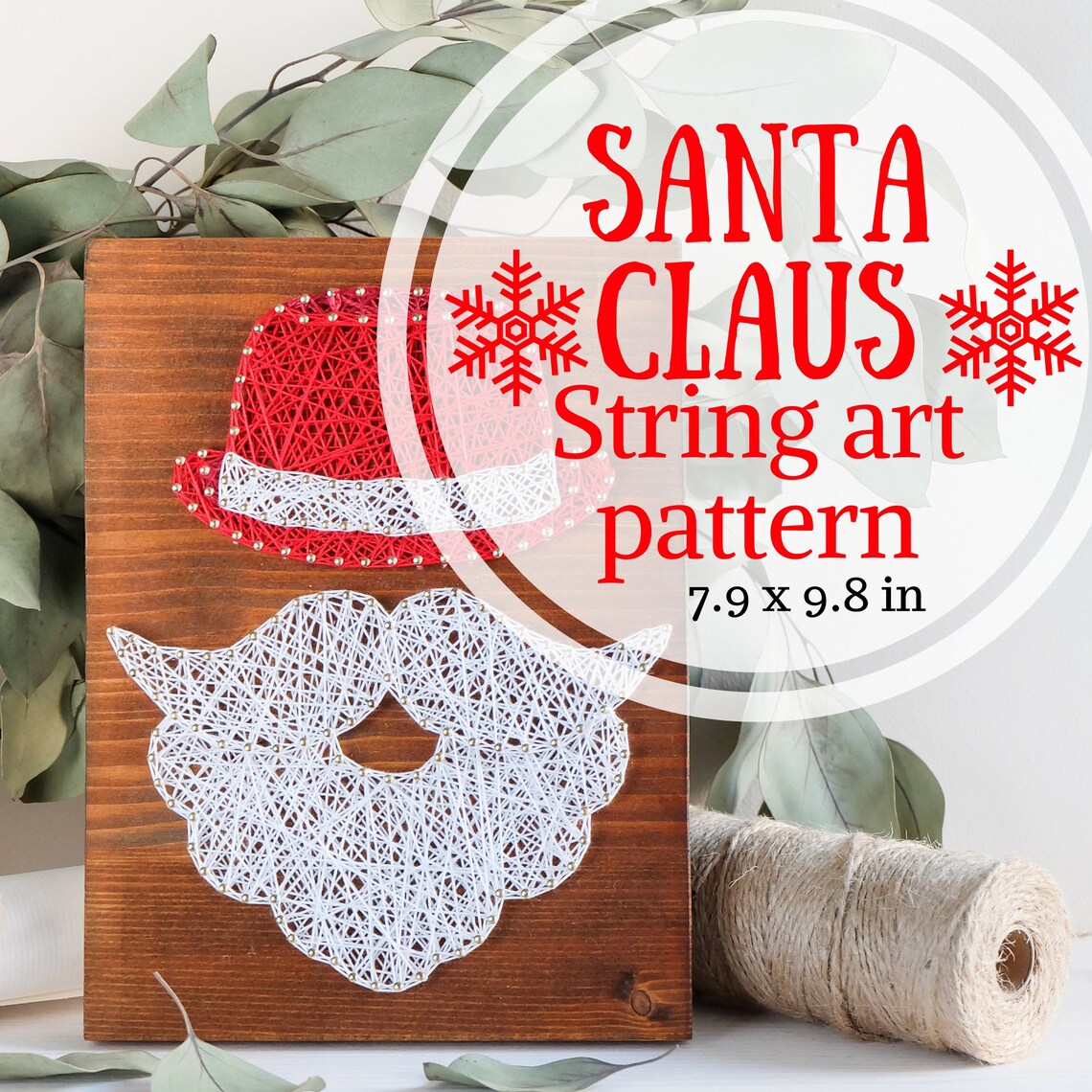 Santa Claus String Art Pattern Printable Christmas String - Etsy