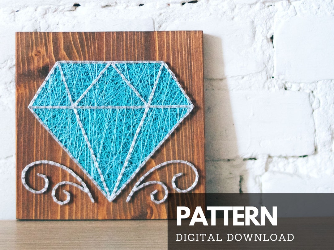 String Art Pattern Printable - Diamond Gem String Art Pattern With ...