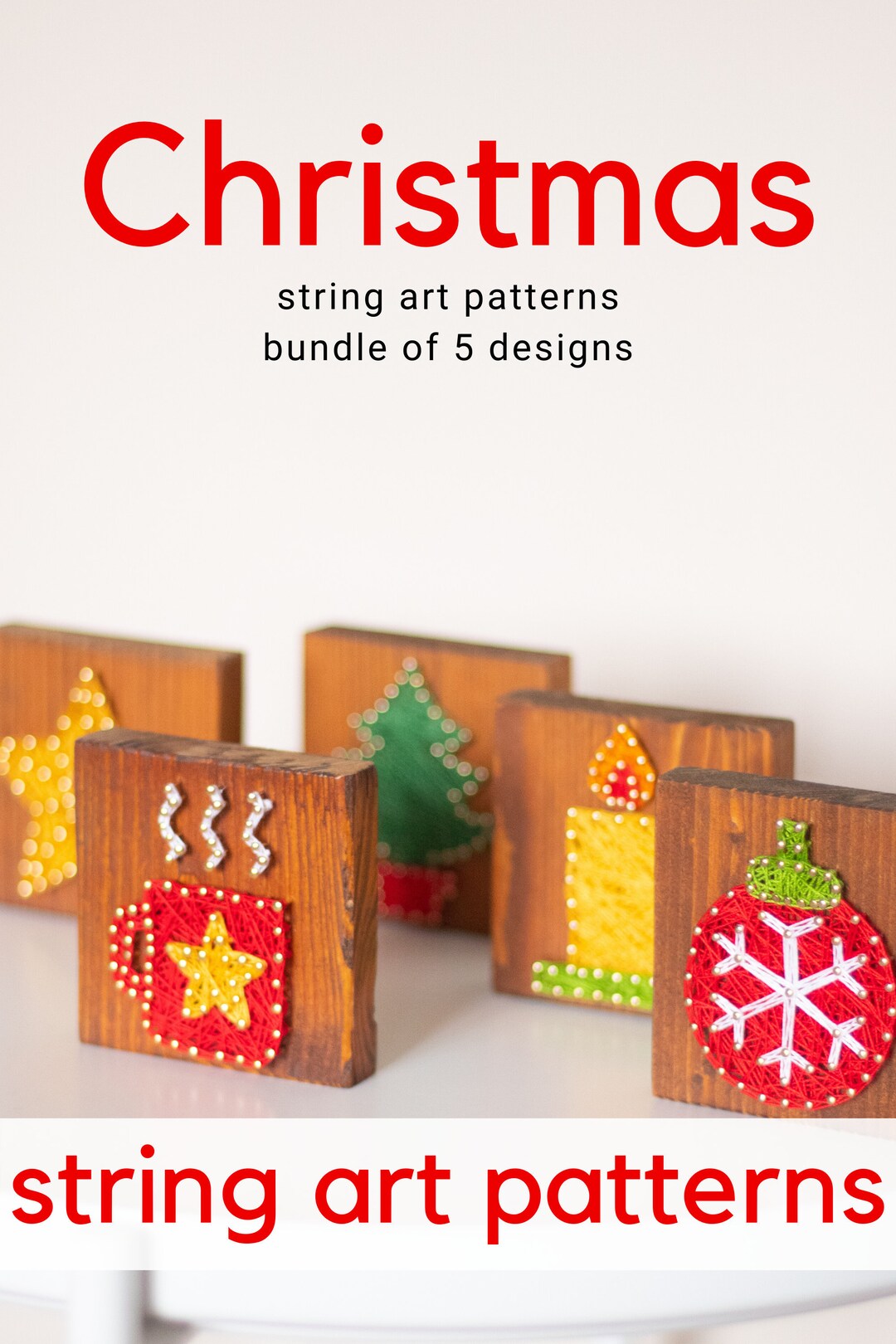 String Art Pattern Printable 5 Simple Christmas String Art - Etsy