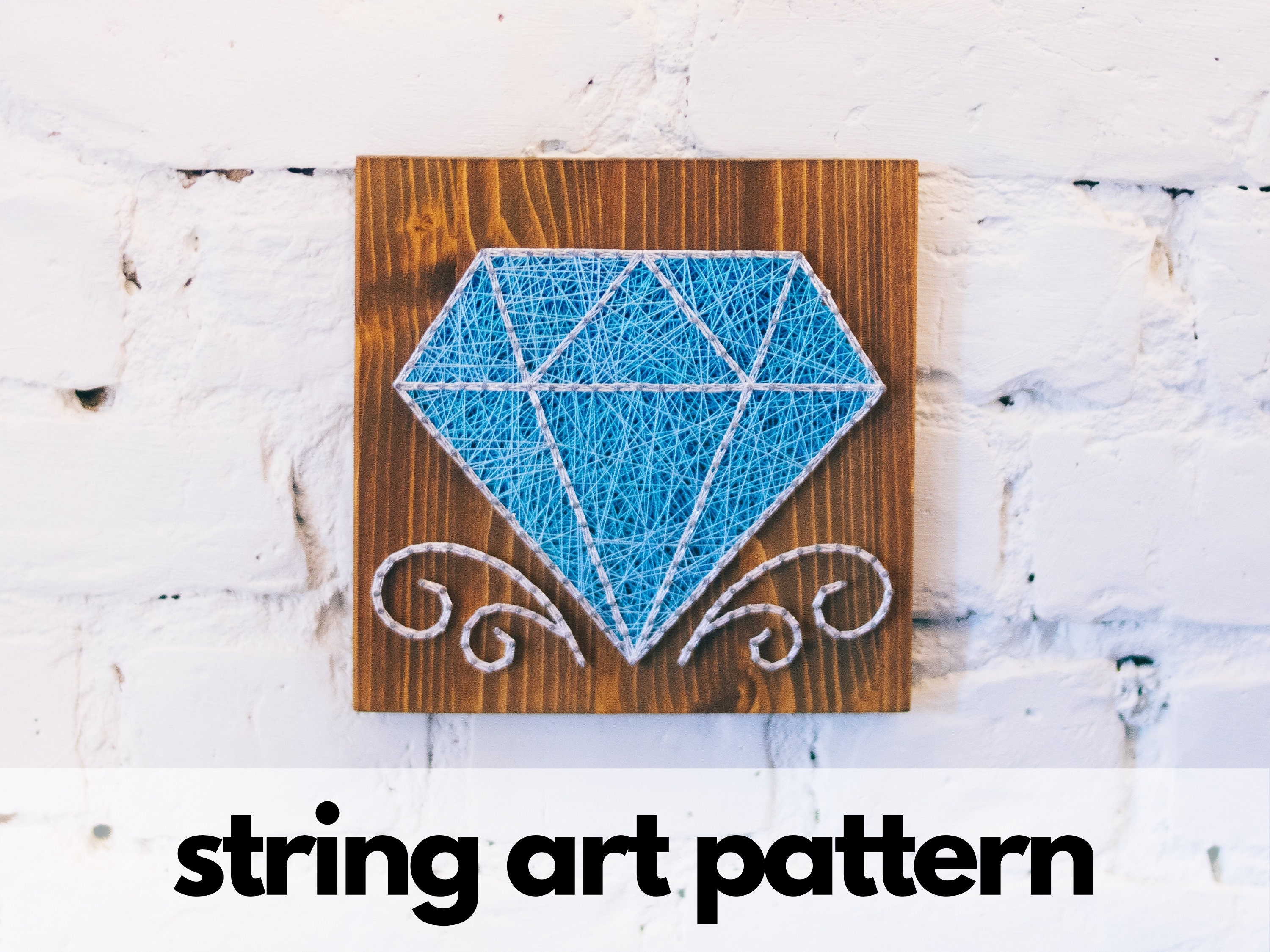 String Art Pattern Printable Diamond Gem String Art Pattern - Etsy