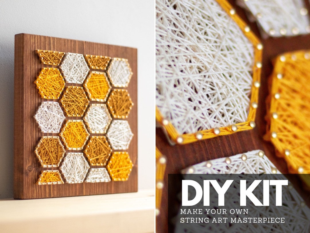 Honeycomb String Art Kit Crafts for Adults Craft Kit Bee - Etsy