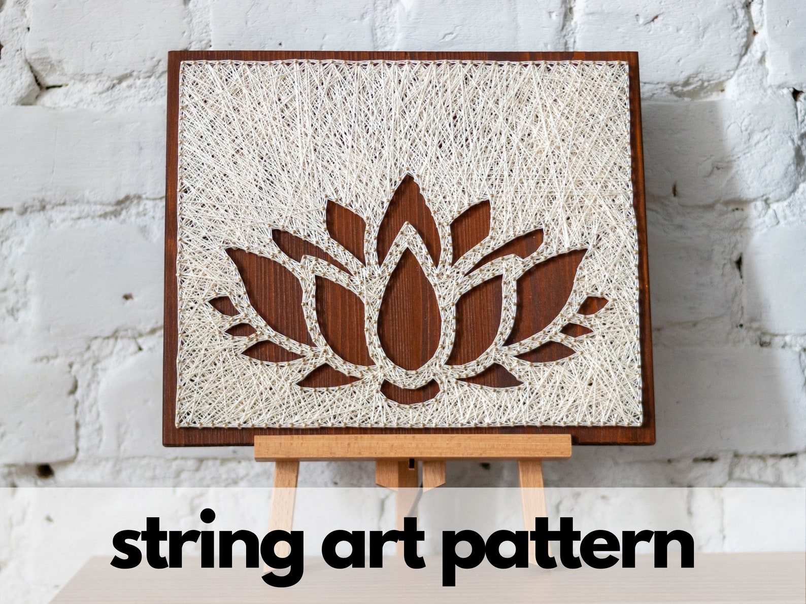 Lotus Flower Silhouette String Art Pattern Printable Lotus - Etsy