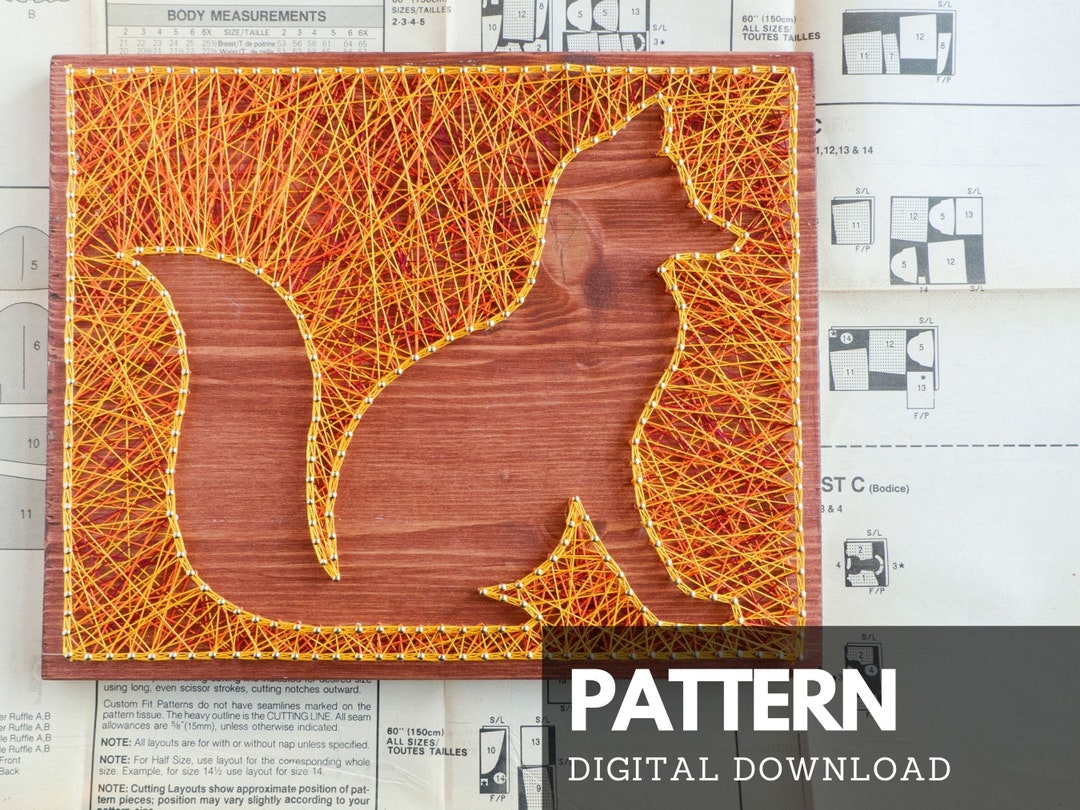 Fox Silhouette String Art Pattern Printable - Woodland Fox String Art ...