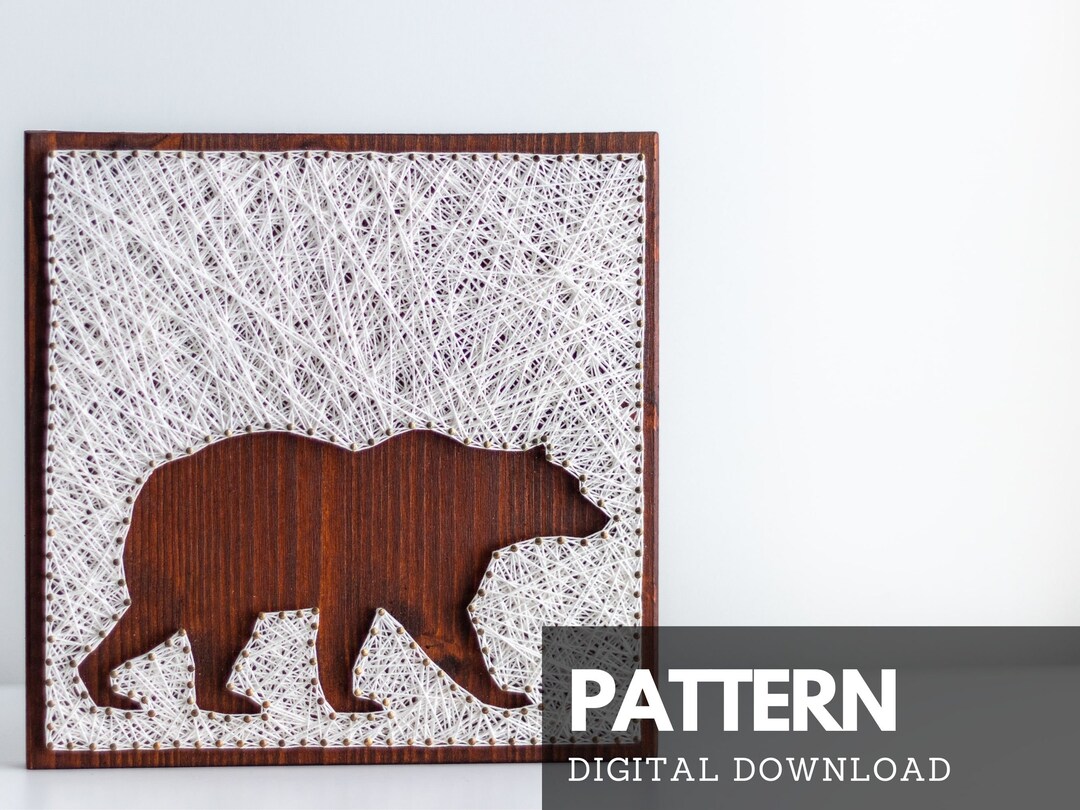Bear String Art Pattern - Digital PDF File - Etsy