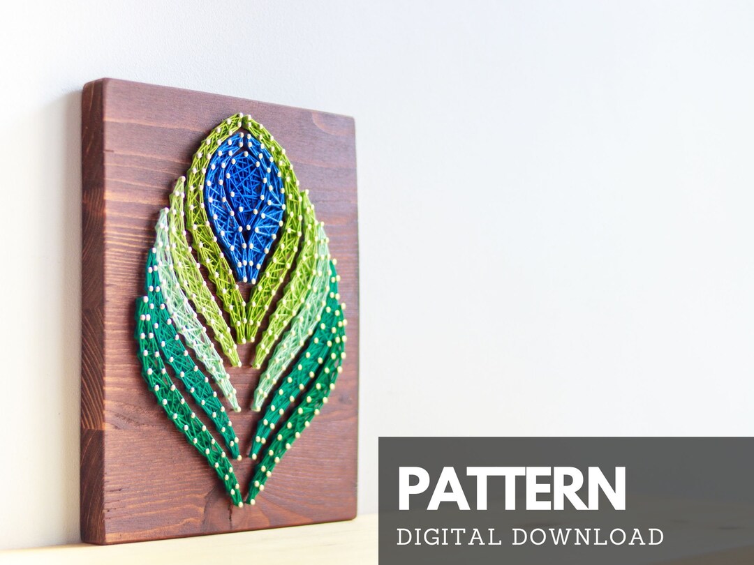 Peacock DIY String Art Pattern - String Art Template Printable - Colorful Spring String Art ...