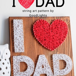 String Art Pattern - Fathers Day I Love Dad Template - Etsy