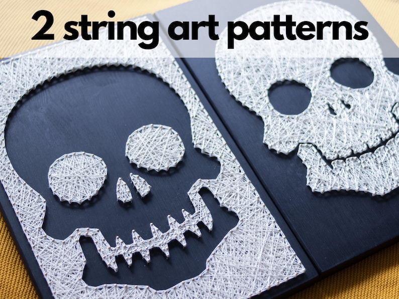 Skull String Art Pattern Printable Halloween Skull String Art - Etsy