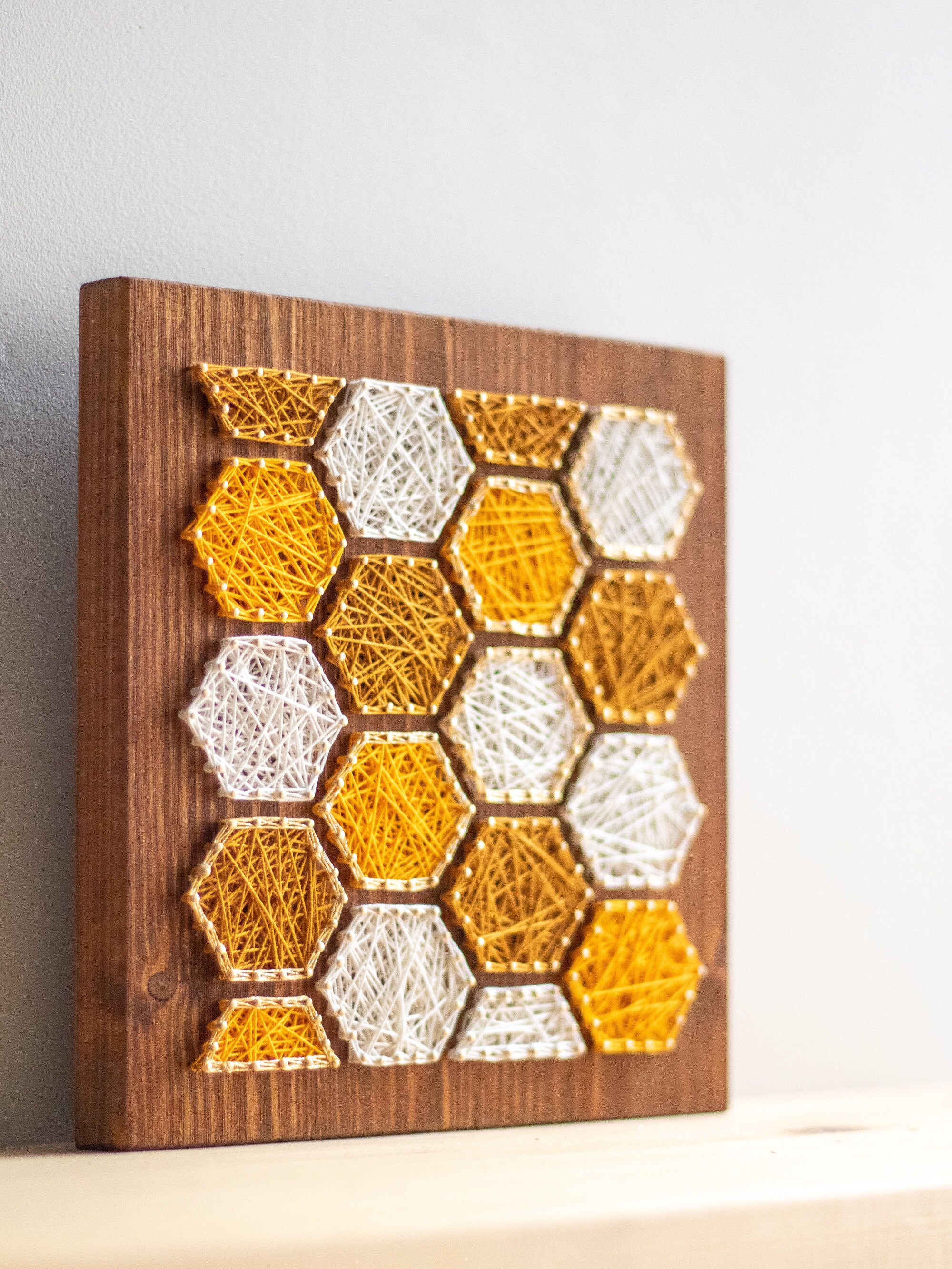 Honeycomb Bee String Art Wall Decor. Modern Minimalist | Etsy