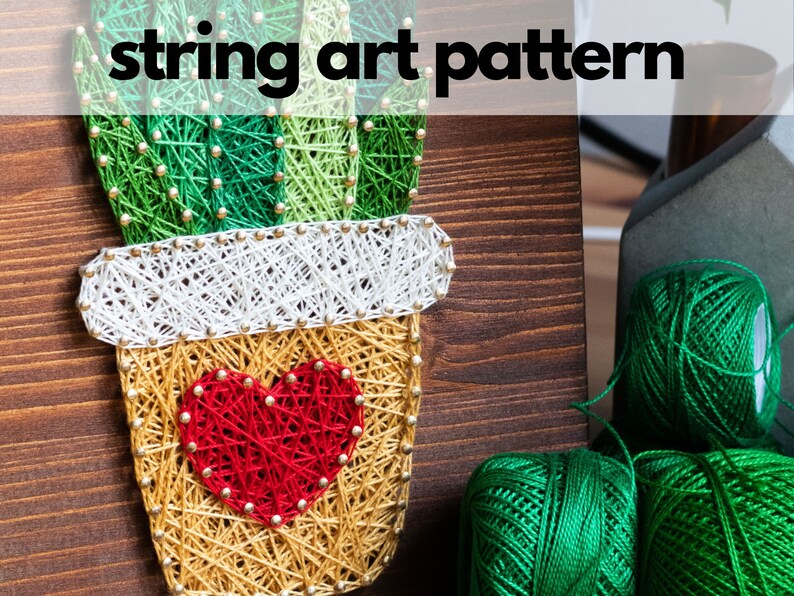 Succulent String Art Pattern With Instructions and Tips Aloe | Etsy