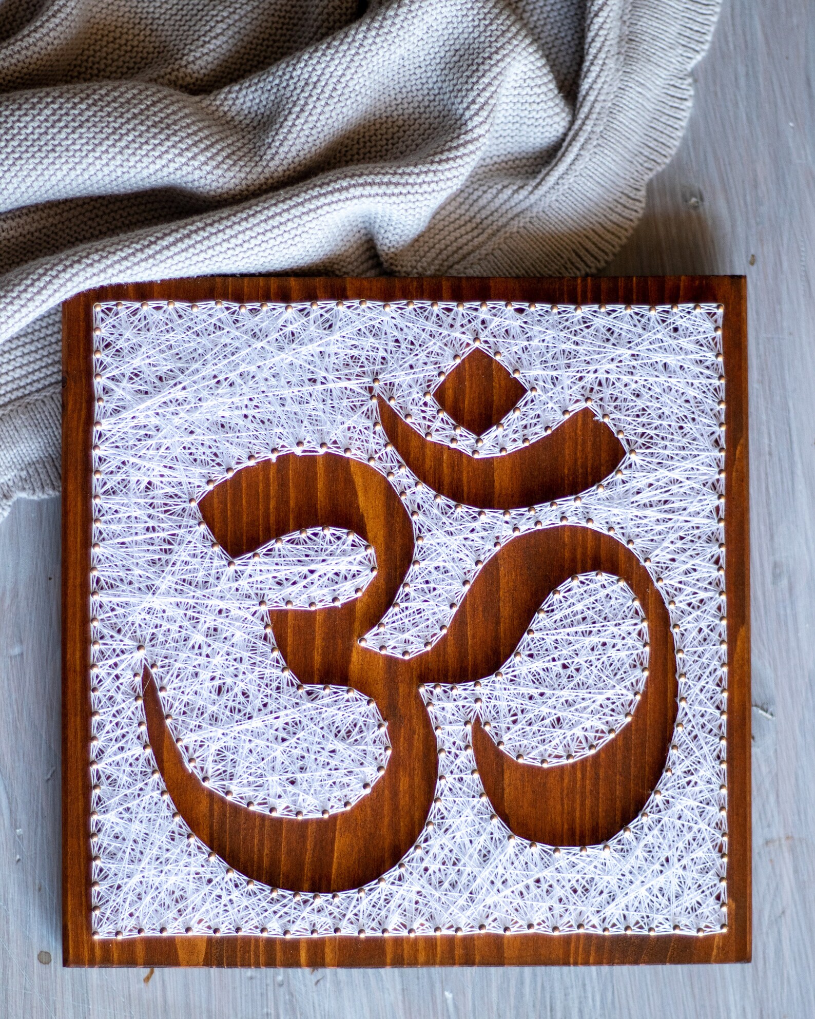 Modern om namaste silhouette minimalist string art wall decor | Etsy