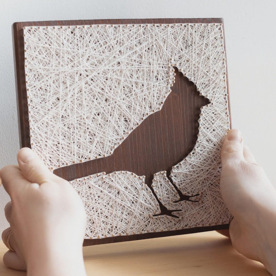 String Art Pattern – Cardinal Bird Silhouette Template (printable PDF ...