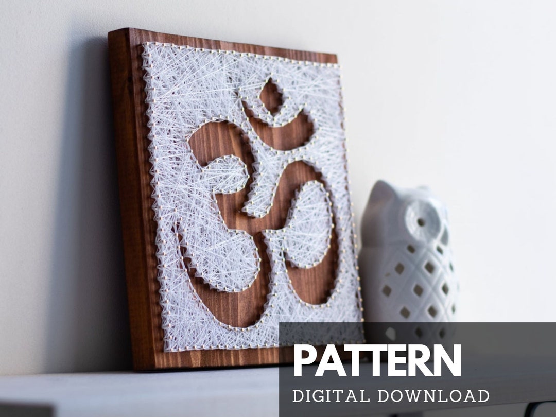 Om Symbol String Art Pattern Printable - Om Silhouette String Art ...