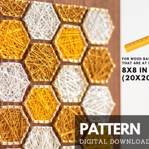 Honeycomb String Art Pattern Printable - Bee Honeycomb DIY String Art ...