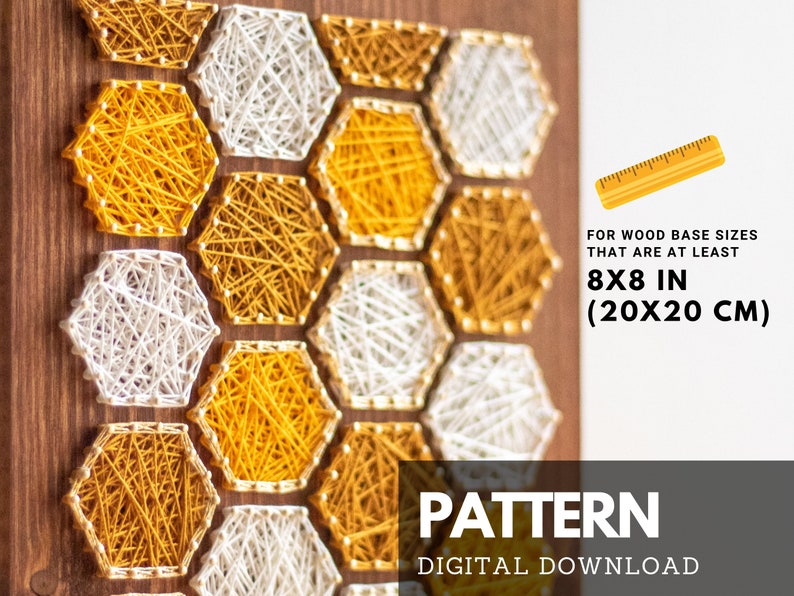 String Art Pattern - Honeycomb Bee Template - Etsy