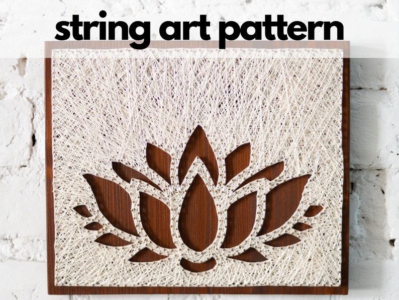 Lotus Flower Silhouette String Art Pattern Printable Lotus - Etsy