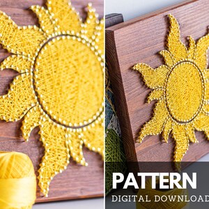 Sun String Art Pattern With Instructions and Tips, Celestial Sun ...