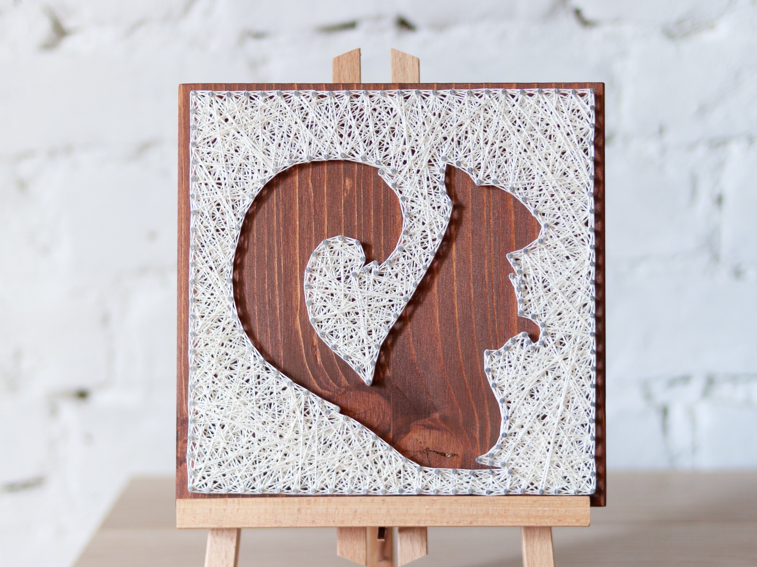 String art squirrel sign cute wood wall art for neutral | Etsy