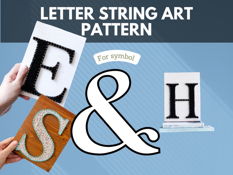 String Art Pattern Printable - Pattern, Template Tutorial for String Art Ampersand & - Etsy
