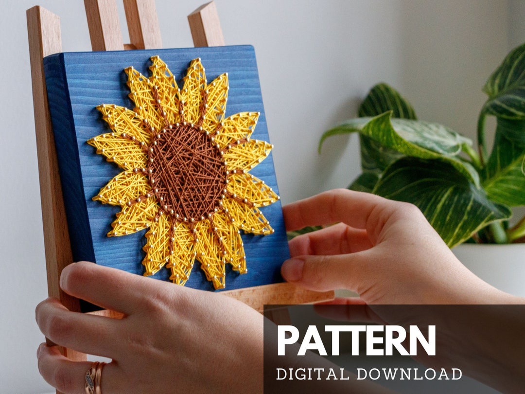 Sunflower DIY String Art Pattern - String Art Template Printable ...