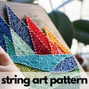 Colorful Mountains String Art Pattern Printable - Geometric Mountains ...