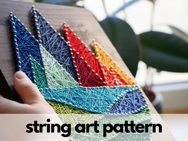 Colorful Mountains String Art Pattern Printable Geometric - Etsy