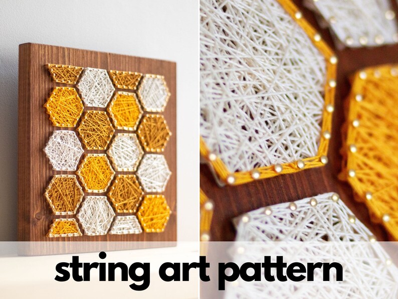 Honeycomb String Art Pattern Printable Bee Honeycomb DIY - Etsy