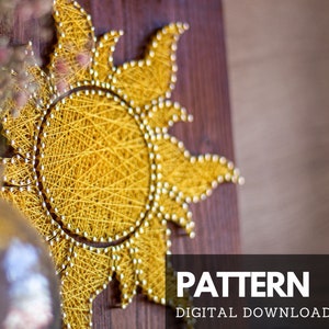 Sun String Art Pattern With Instructions and Tips, Celestial Sun ...