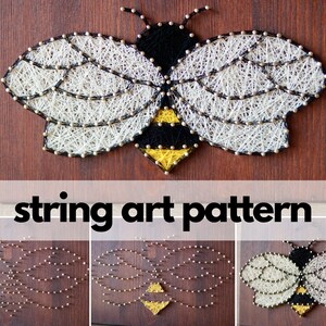 Bee String Art Pattern Printable - Bee DIY String Art Pattern With Instructions. Great Insect ...