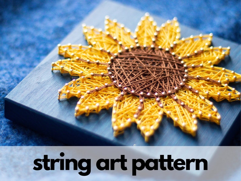 Sunflower DIY String Art Pattern String Art Template - Etsy