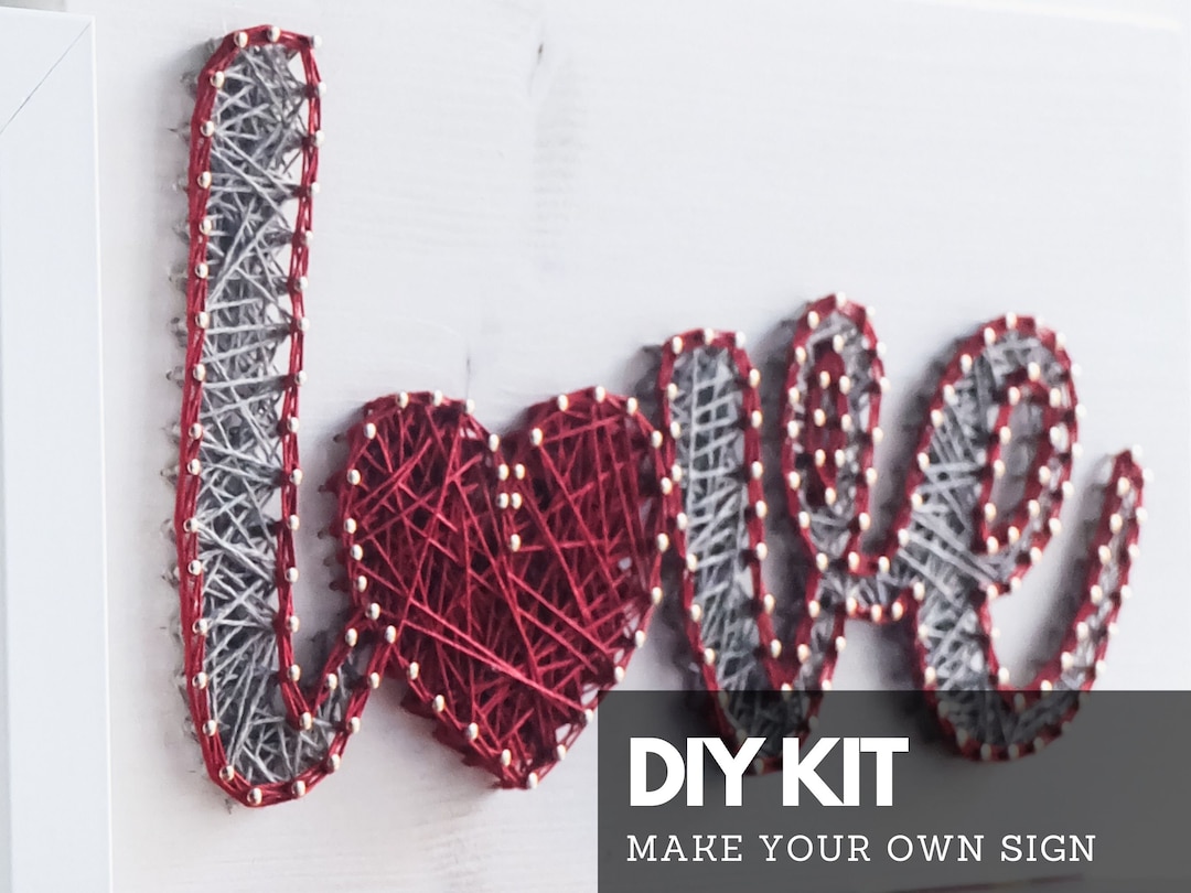 DIY String Art Craft Kit for Adults - Love Sign String Art DIY Kit ...