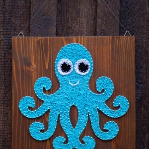 Octopus String Art Decor Smiling Octopus Nautical Wall - Etsy