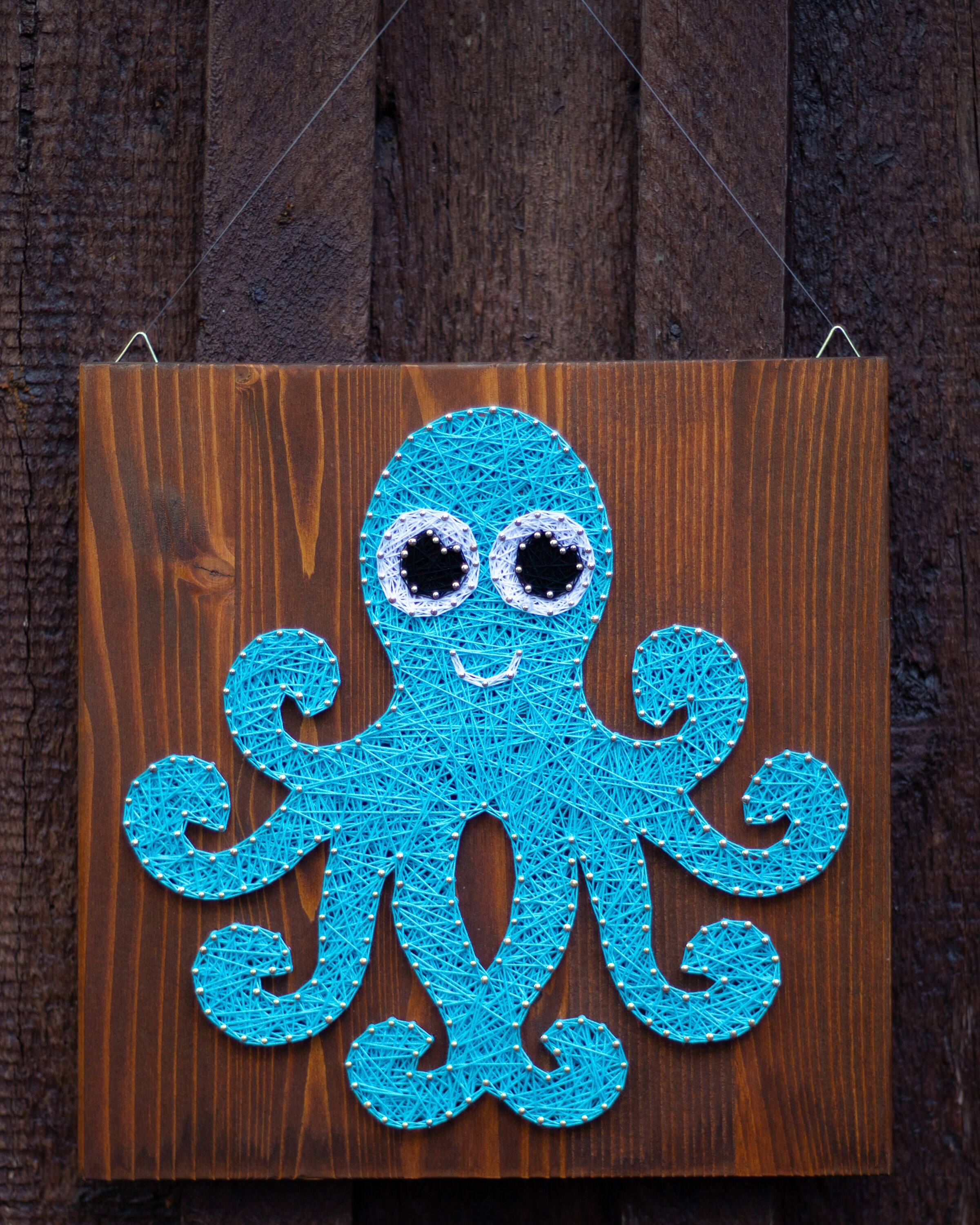 Octopus String Art Decor Smiling Octopus Nautical Wall - Etsy UK